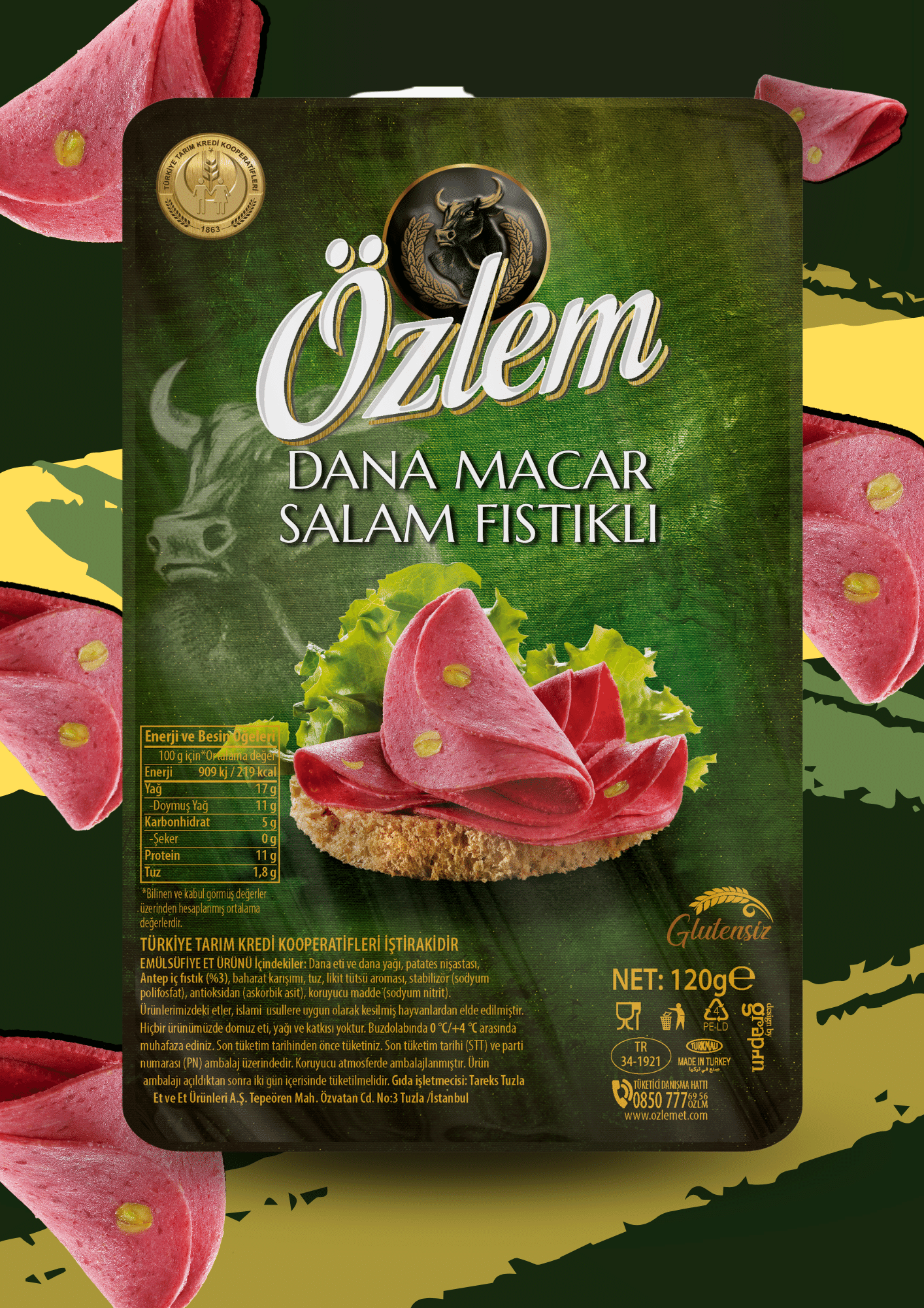 Dana Macar Salam Fıstıklı 120G